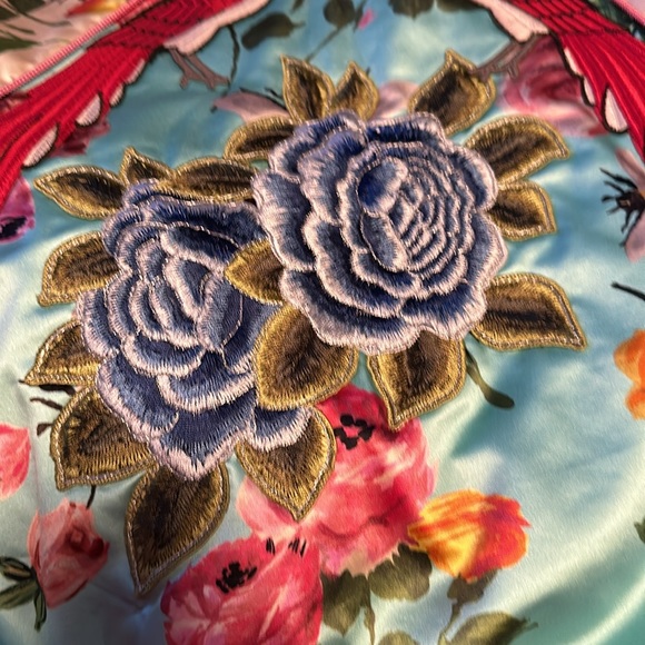 Gucci | Jackets & Coats | Gucci Pink Blue Butterfly Embroidered Silk ...